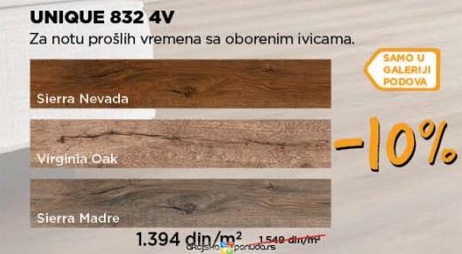 Laminat Unique 832 4V, 1m2, Galerija Podova