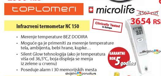 Infracrveni termometar Microlife NC 150 toplomer, Microlife