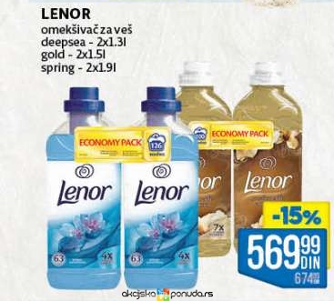 Lenor omekšivač za veš, 2x1,3l, Lenor