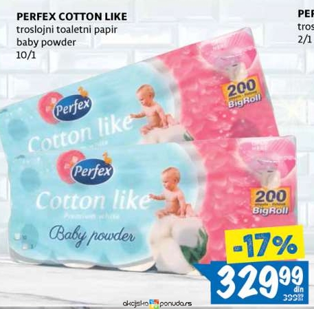 Perfex Cotton like toalet papir, 10/1, Perfex