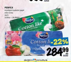 Perfex Cotton like toalet papir, 10/1, Perfex