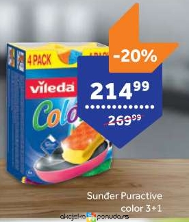 Sunđeri Vileda Pureactiv, 3+1, Vileda