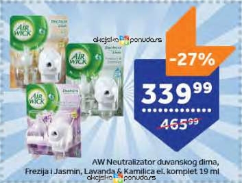 Neutralizator duvanskog dima Air Wick, Air wick