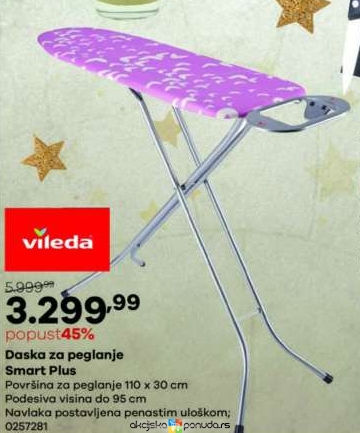 Daska za peglanje Vileda Smart Plus, Vileda