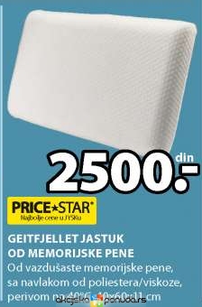 Jastuk od memorijske pene Price Star 60x60x11 cm, Price Star