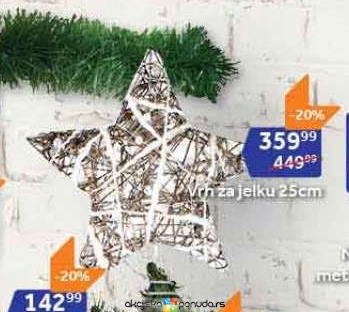 Novogodišnji vrh za jelku 25cm,