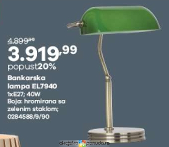 Bankarska stona lampa, EL7940, HomeCenter