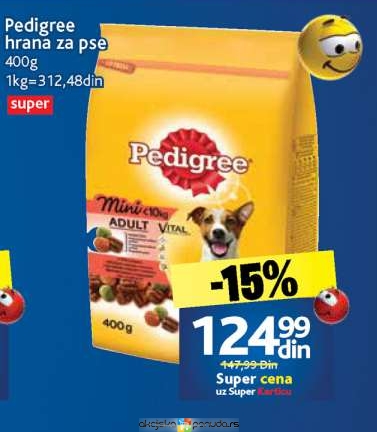 Hrana za pse Pedigre, 400g, Pedigree