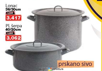 Šerpa sa poklopcem 40/20cm, Metalac