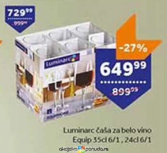 Luminarc čaše za vino 35cl, 6/1, Luminarc