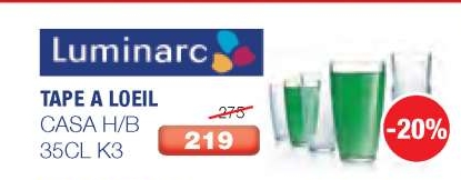 Luminarc čaša za vodu 35cl, Luminarc