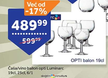 Luminarc čaše za vino 6x19cl, Luminarc