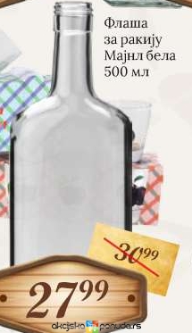 Staklena flaša za rakiju 500ml,