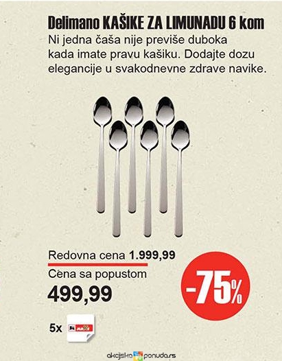 Delimano kašike za limunadu 6 kom, Delimano