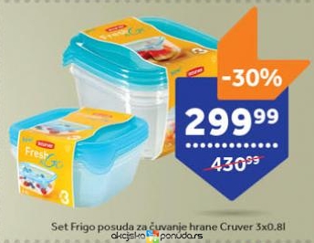 Set Frigo posuda za čuvanje hrane 3x0,8 l, Frigo