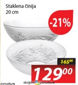 Staklena činija 20 cm,