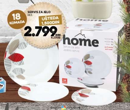 Servis za ručavanje Home, 18 delova, Home