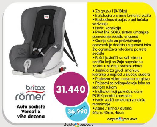 Britax auto sedište Romer Versafix, Britax