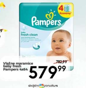 Pampers vlažne maramice 4x64, Pampers