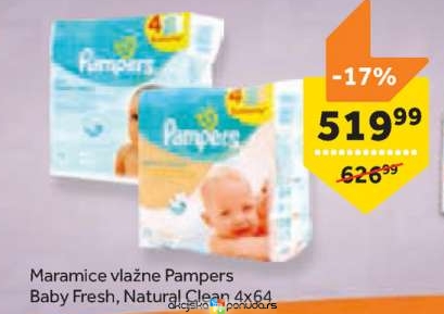 Pampers vlažne maramice, 4x64, Pampers