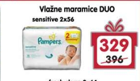 Pampers Sensitive vlažne maramice, 2x56, Pampers