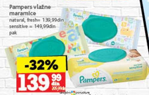 Pampers vlažne maramice, Pampers