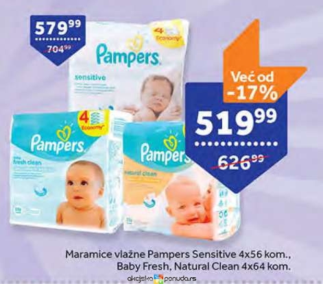 Pampers vlažne maramice, Pampers