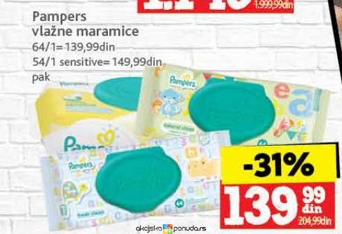 Pampers- vlažne maramice, Pampers