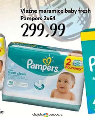 Pampers vlažne maramice, 2x64, Pampers