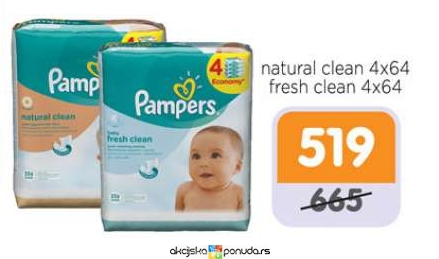 Pampers vlažne maramice, 4x64, Pampers