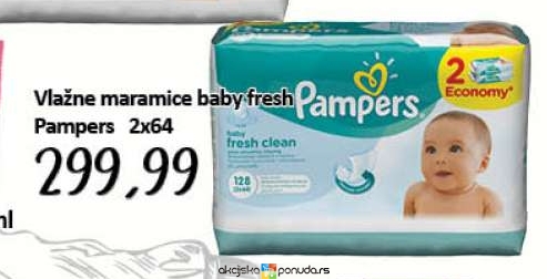 Pampers vlažne maramice, 2x64, Pampers