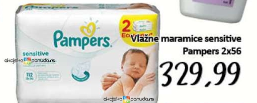 Pampers Sensitive vlažne maramice, 2x56, Pampers