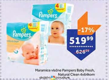 Pampers vlažne maramice, 4x64, Pampers