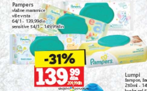 Pampers vlažne maramice, 64/1, Pampers