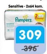 Pampers Sensitive vlažne maramice, 2x64, Pampers