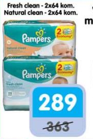 Pampers vlažne maramice, 2x64, Pampers