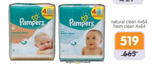 Pampers vlažne maramice, 4x64, Pampers