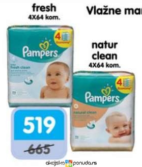 Pampers vlažne maramice, 4x64, Pampers