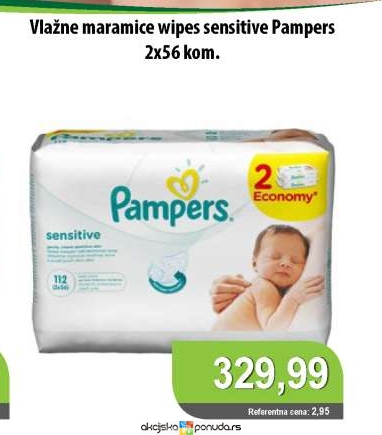 Pampers, vlažne maramice, 2x56, Pampers