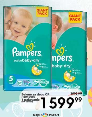 Pampers Active baby dry pelene, Pampers