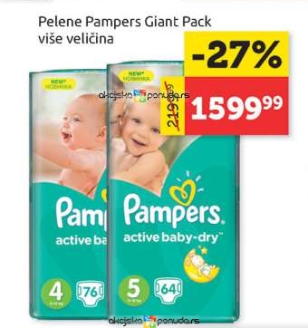 Pampers Active baby dry pelene, Pampers