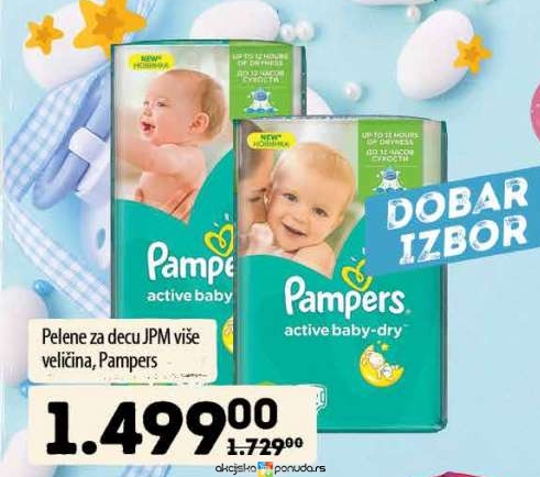 Pampers Active baby dry pelene, Pampers