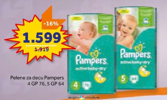 Pampers Active baby dry pelene, Pampers