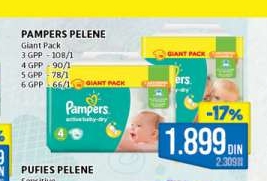 Pampers Active baby dry pelene, Pampers