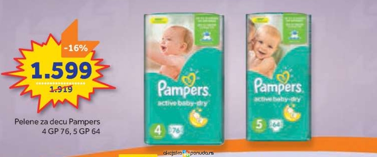 Pampers Active baby dry pelene, Pampers