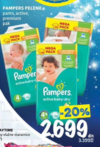 Pampers Active baby dry pelene, Pampers