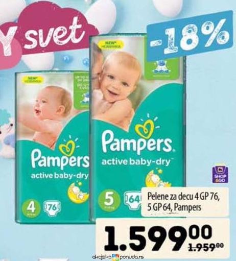 Pampers Active baby dry pelene, Pampers