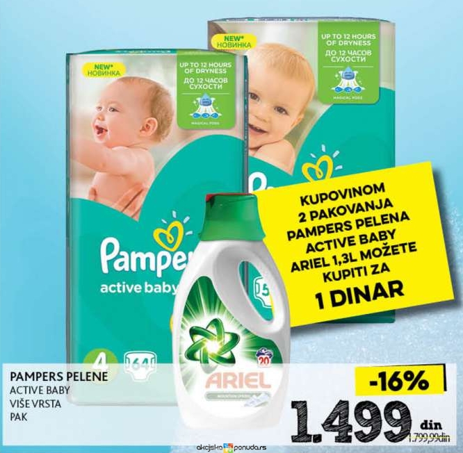 Pampers Active baby dry pelene, Pampers