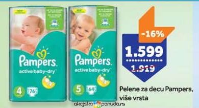 Pampers Active baby dry pelene, Pampers