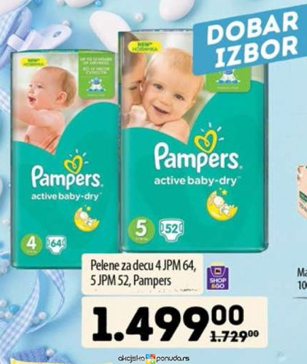 Pampers Active baby dry pelene, Pampers